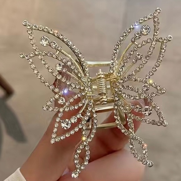 Accessories | Rhinestone Butterfly Hair Clip | Poshmark